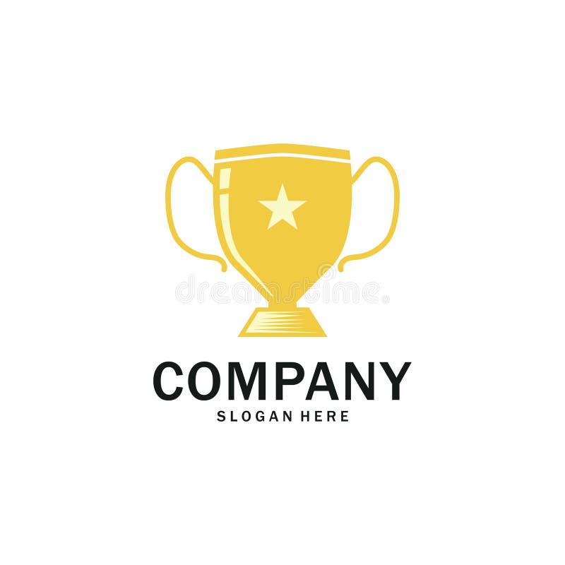 Vector Illustration Trophy Logo Template Stock Vector - Illustration of ...