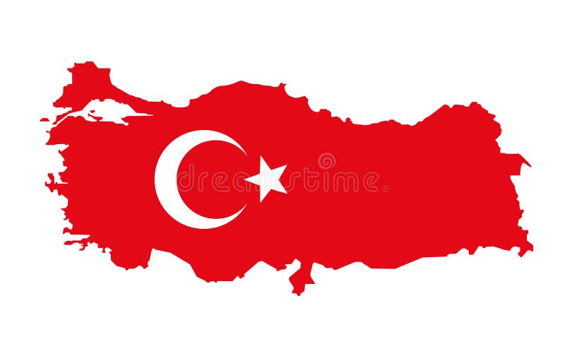 Illustration of Turkey Flag and Map Stock Vector - Illustration of ...