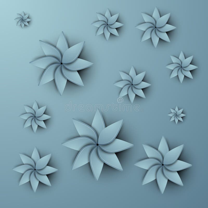 Vector Illustration of Turquoise Abstract Geometric Flower. Stock ...