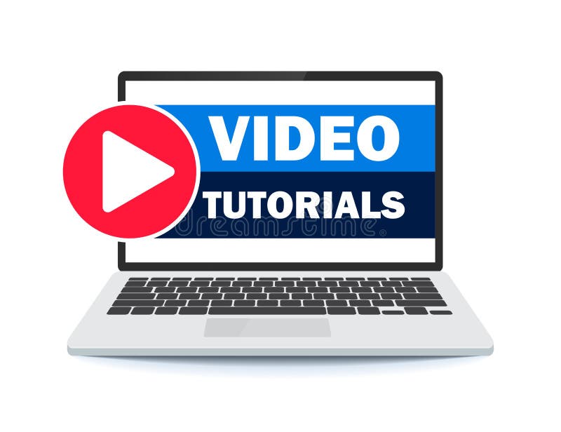Vector Illustration of a Tutorials with a Laptop. Background Banner ...