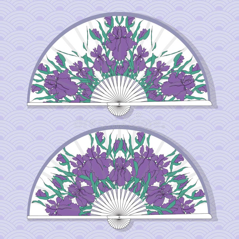 Vector Illustration of Two Asian Folding Fans. Stock Vector ...