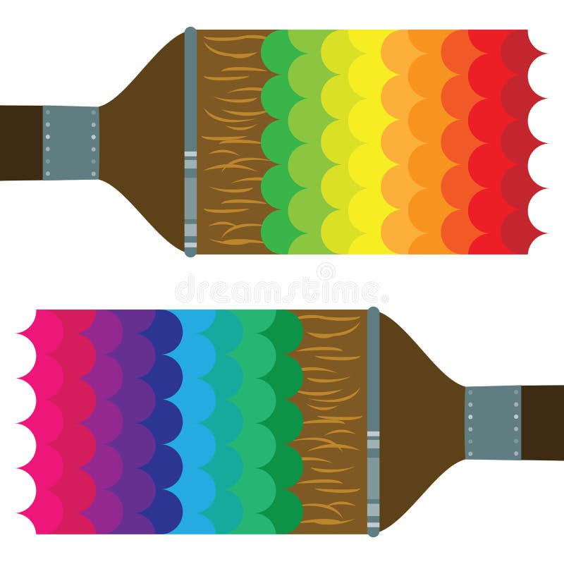 Brush rainbow paint two stock vector. Illustration of banner - 100187119