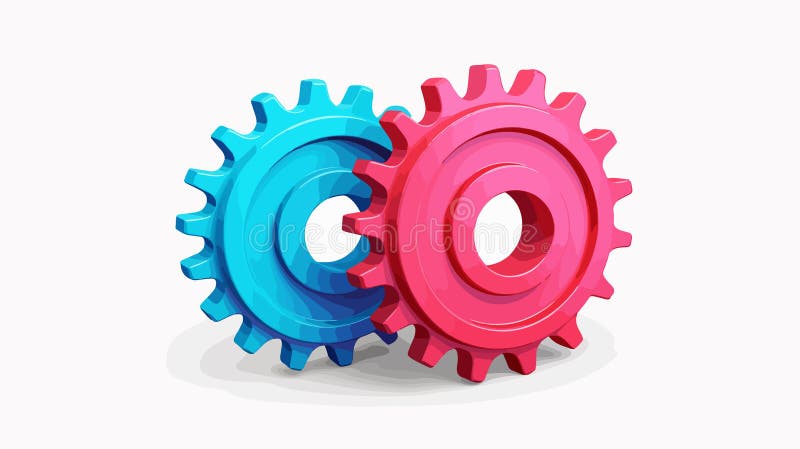 Vector Illustration of Two 3D Gears Cartoon Vector Stock Vector ...