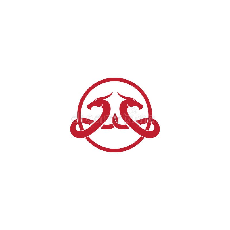 Vector Illustration of Two Dragons for an Icon, Symbol or Logo Stock ...