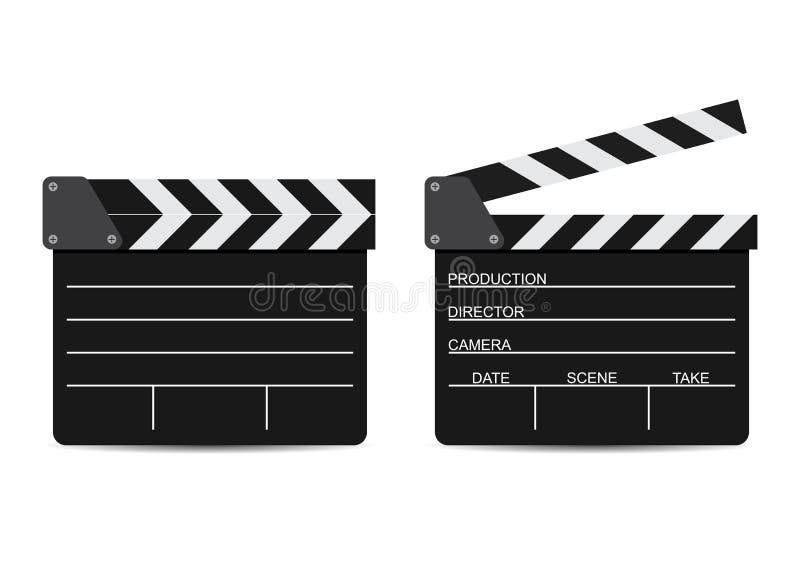 VECTOR movie clapper board stock vector. Illustration of cinematography ...