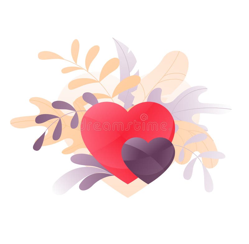 Romantic Hearts Vector Vignette Stock Vector - Illustration of white ...