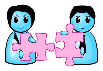 Two People Join Puzzle Pieces Stock Illustrations – 214 Two People Join ...