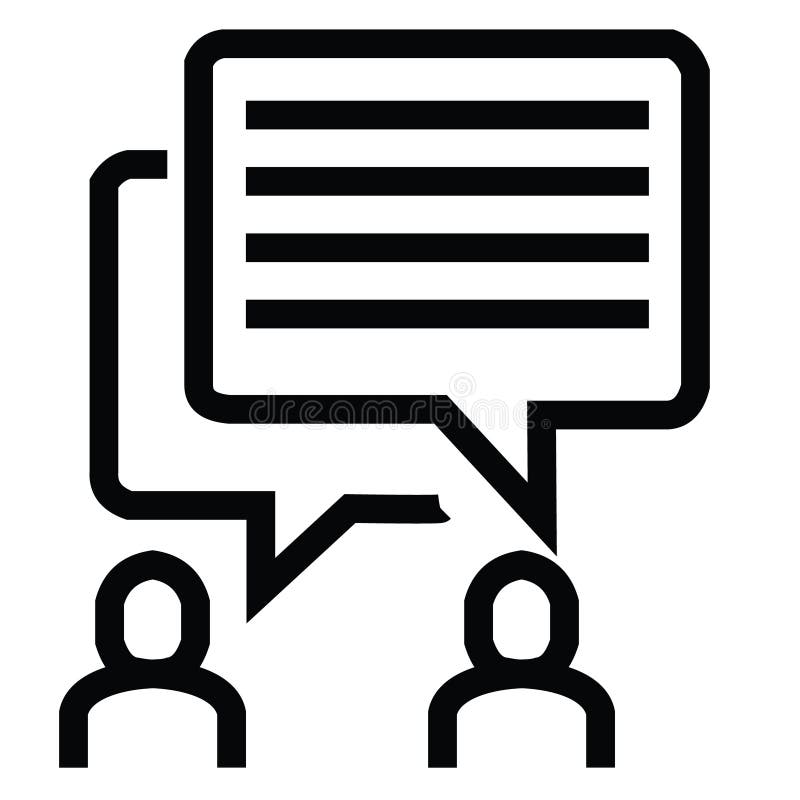 Vector Illustration of a Two Person Icon Template and a Comment Icon ...