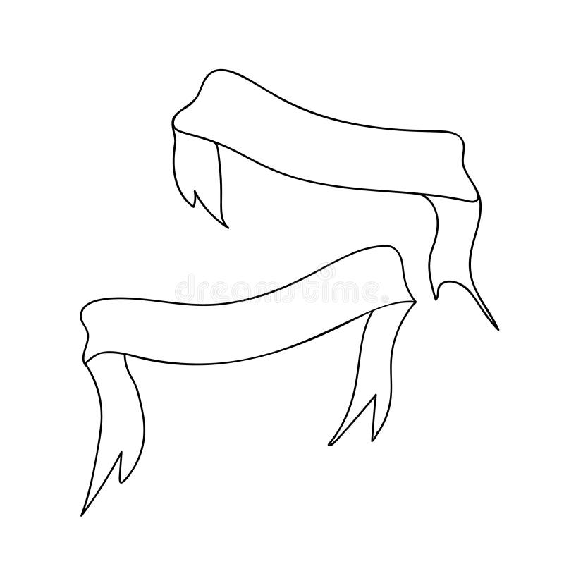 Vector Illustration of Two Ribbons in Doodle Style Stock Vector ...