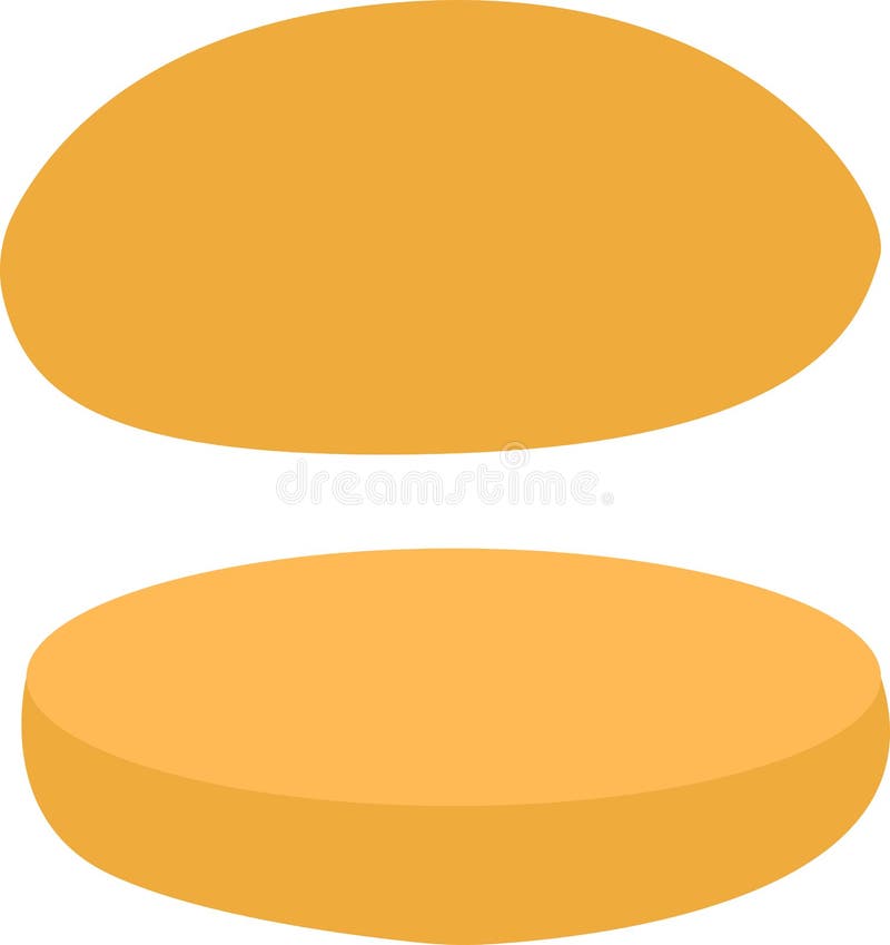 Vector Illustration of Two Round Yellow Bread. Isolated on White ...