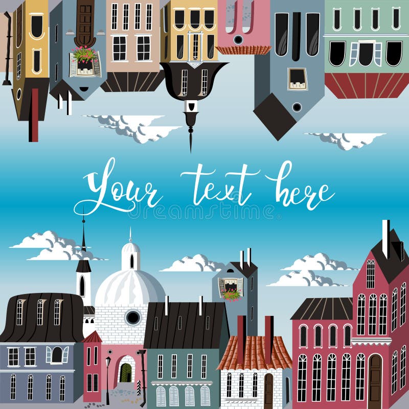 Frame with homes stock illustration. Illustration of decoration - 101808870