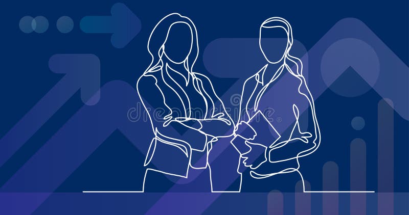 Standing Business Woman Pointing - Continuous Line Drawing Stock Vector ... Standing Business Woman Pointing - Continuous Line Drawing Stock Vector ...