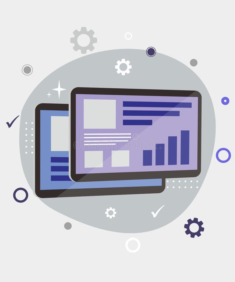 Vector Illustration of Two Tablets PC for Business Purposes Stock ...