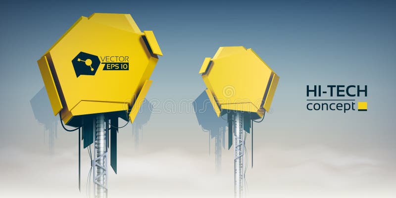 Vector Illustration of Two Technical High Tech Devices Stock Vector ...