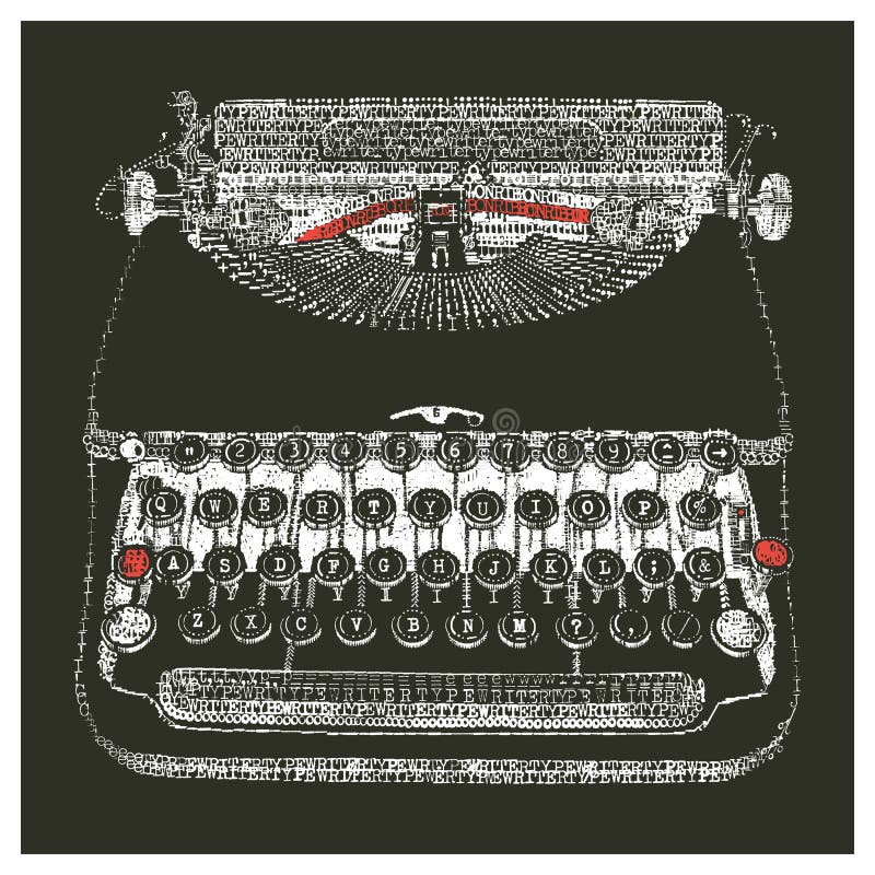 Vector Illustration of Typed Typewriter with Sheet Stock Vector ...