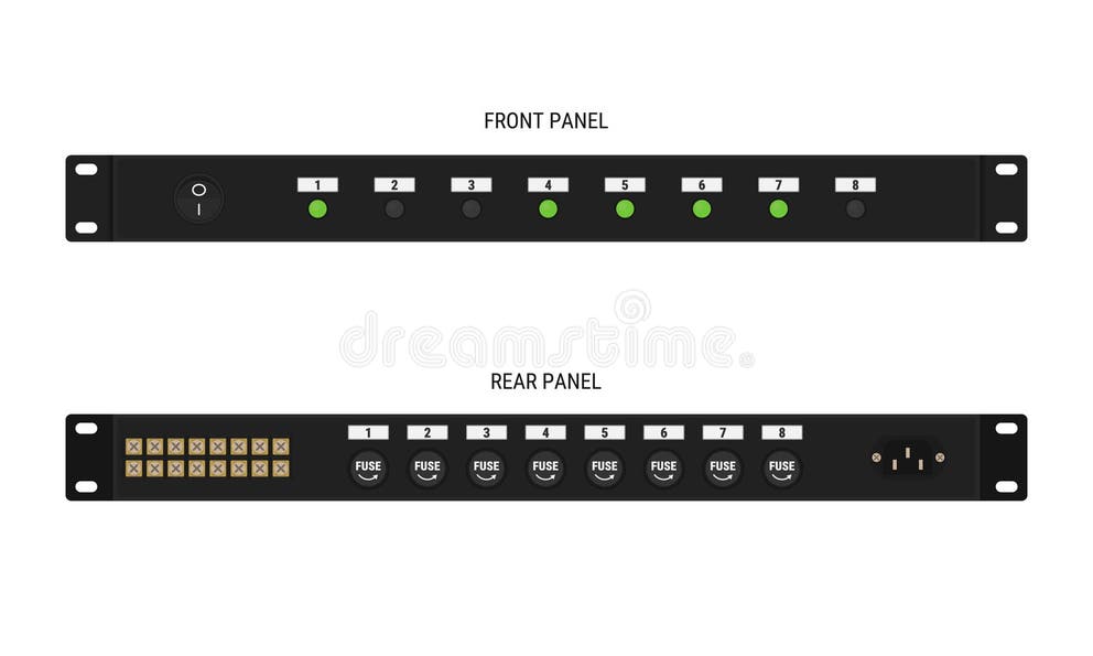 Rack Mounted Power Supply Panel Stock Vector - Illustration of data ...