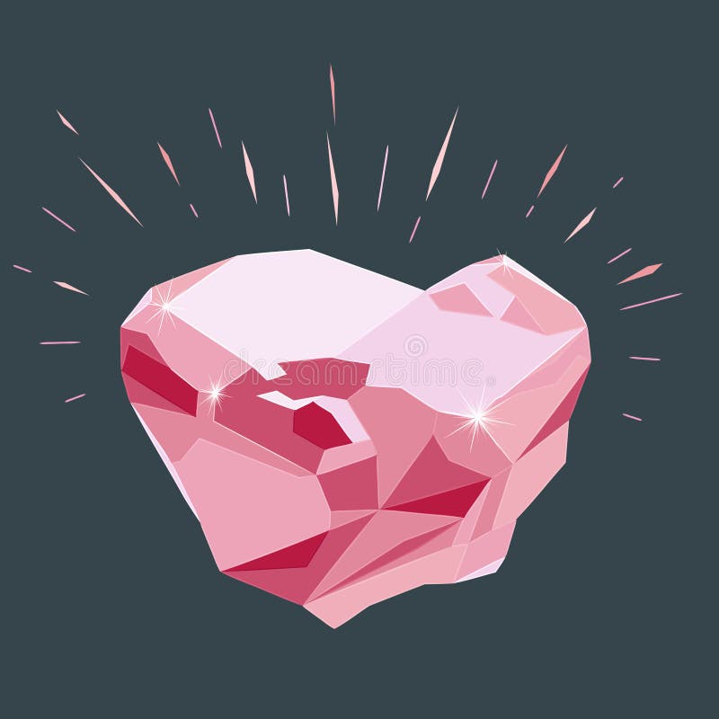 Shining Natural Rough Pink Diamond. Stock Vector - Illustration of ...