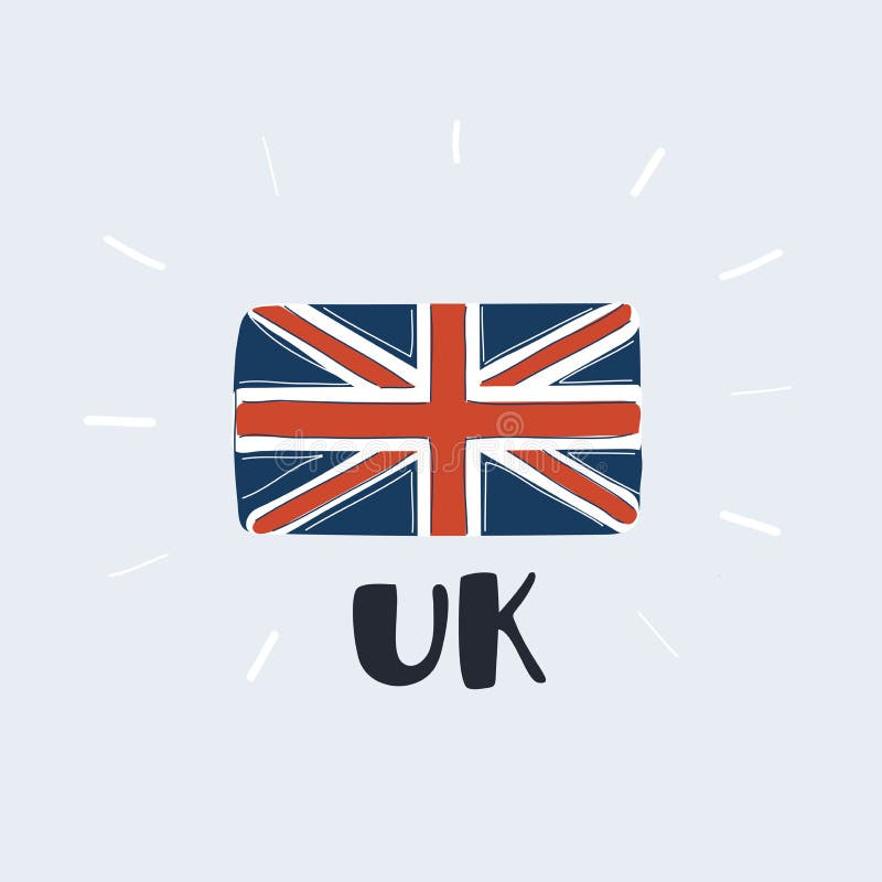 Vector Illustration of United Kingdom Flag on White Backround. Stock ...