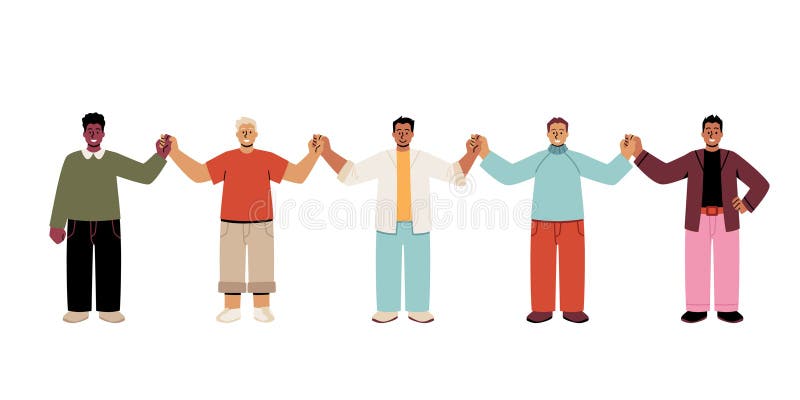 Vector Illustration of Unity, Bringing Different People Together. Stock ...
