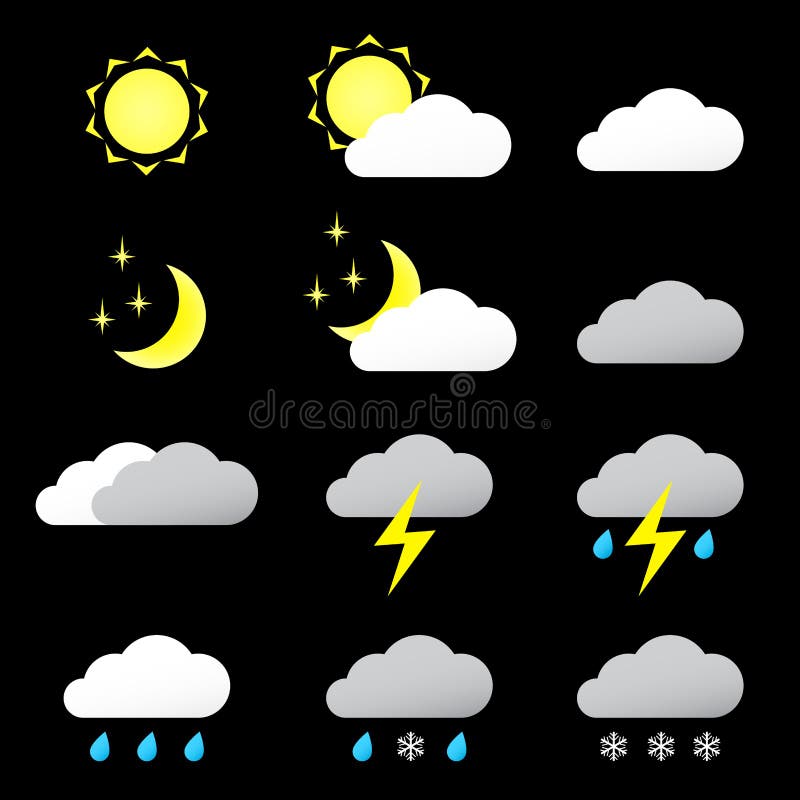 Vector Illustration Universal of Color Icons Weather. Stock ...
