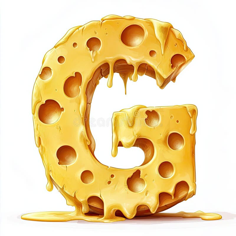 A Vector Illustration of the Uppercase Letter G Made Out of Cheese ...