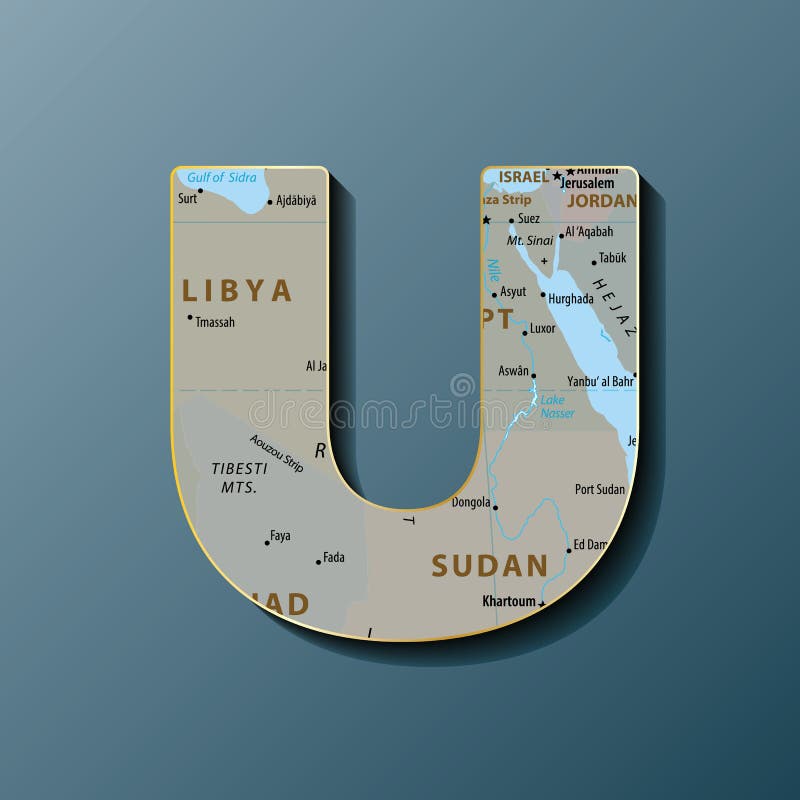 Vector Illustration of Uppercase Letter D with Map To Use Monograms ...