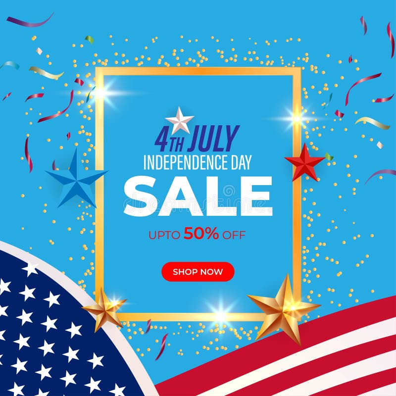 Vector Illustration for US Independence Day Sale Banner. Stock Vector ...