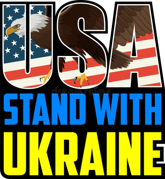 Vector Illustration `USA Snatd with Ukraine` with Bald Eagle Stock ...
