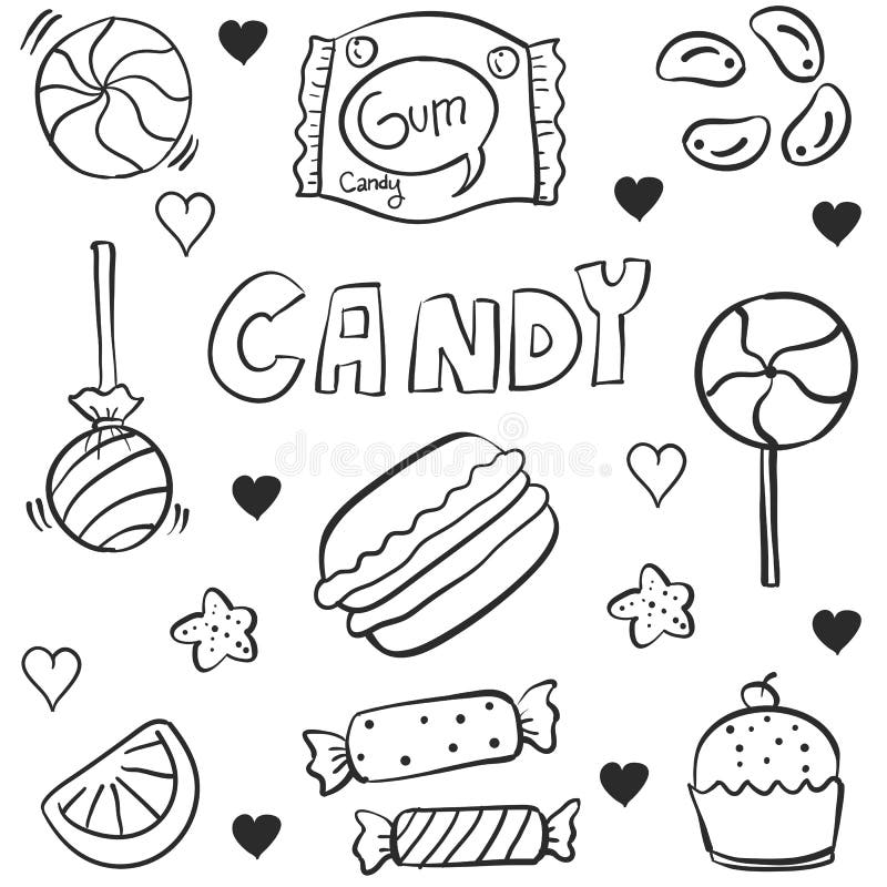 Vector Illustration of Various Candy Doodles Stock Vector ... Vector Illustration of Various Candy Doodles Stock Vector ...