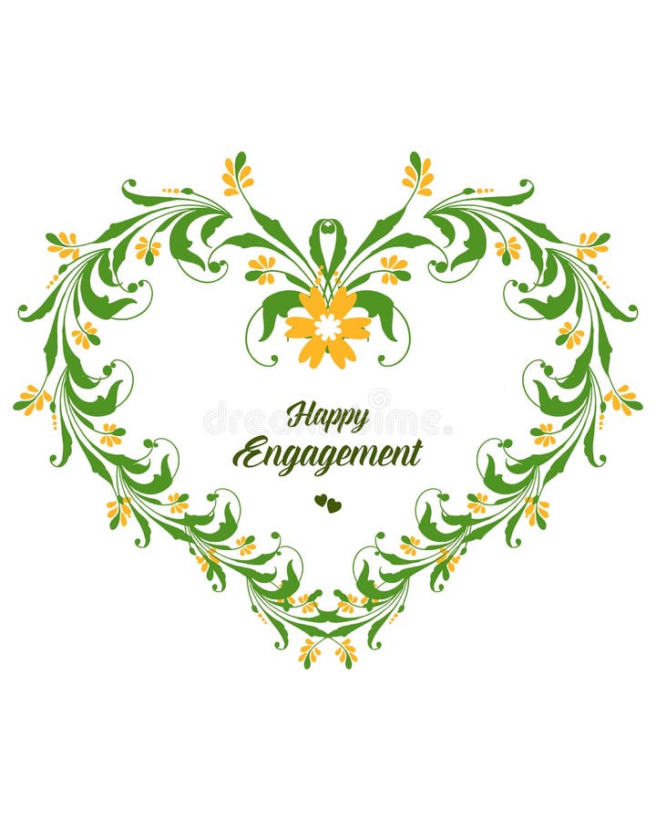Vector Illustration Various Decoration Happy Engagement with Floral ...