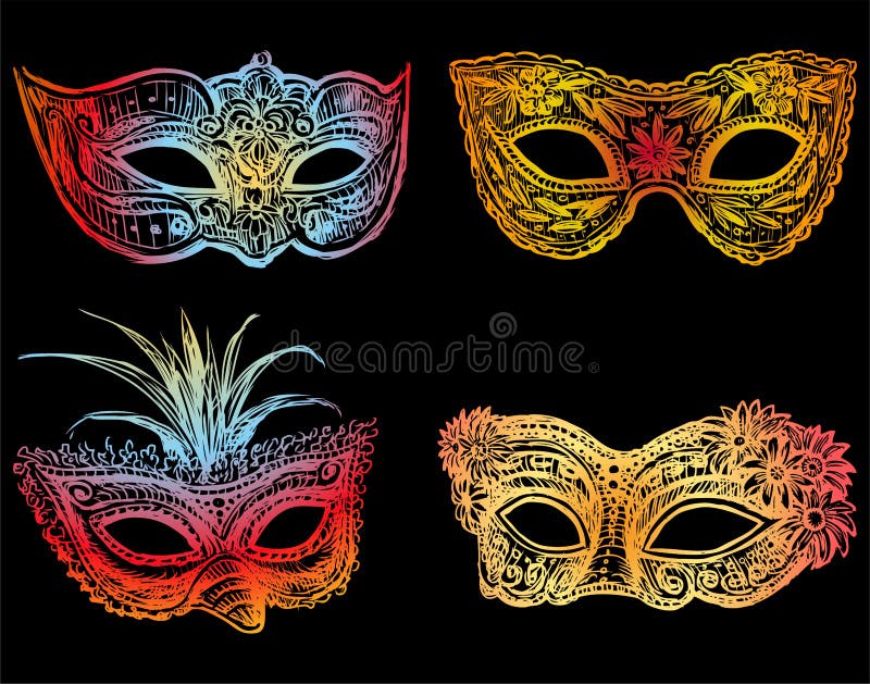 Masquerade masks vector stock vector. Illustration of secret - 32828118
