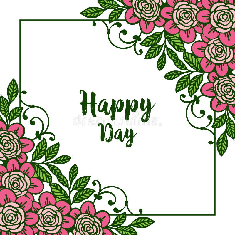 Vector Illustration Various Floral Frame for Design Happy Day Stock ...