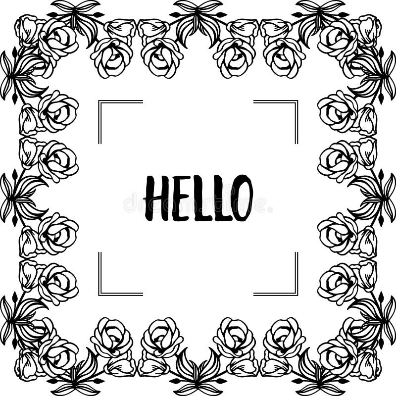 Vector Illustration Various Flower Frame for Decor Modern of Card Hello ...