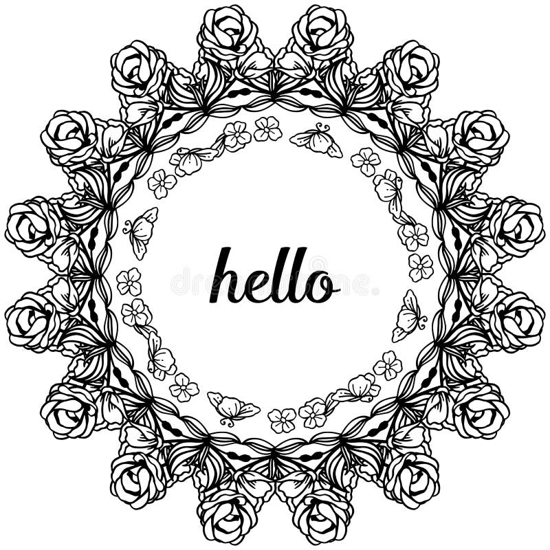 Vector Illustration Various Flower Frame for Decor Modern of Card Hello ...