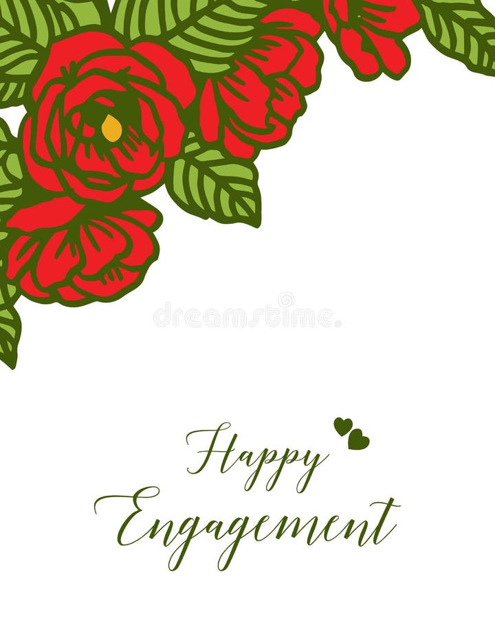 Vector Illustration Various Greeting Card of Happy Engagement with ...