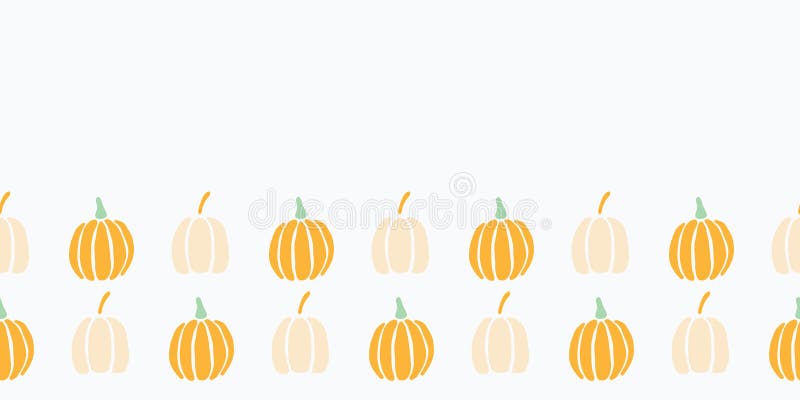 Vector Illustration. Various Kinds of Pumpkins Horizontal Seamless ...