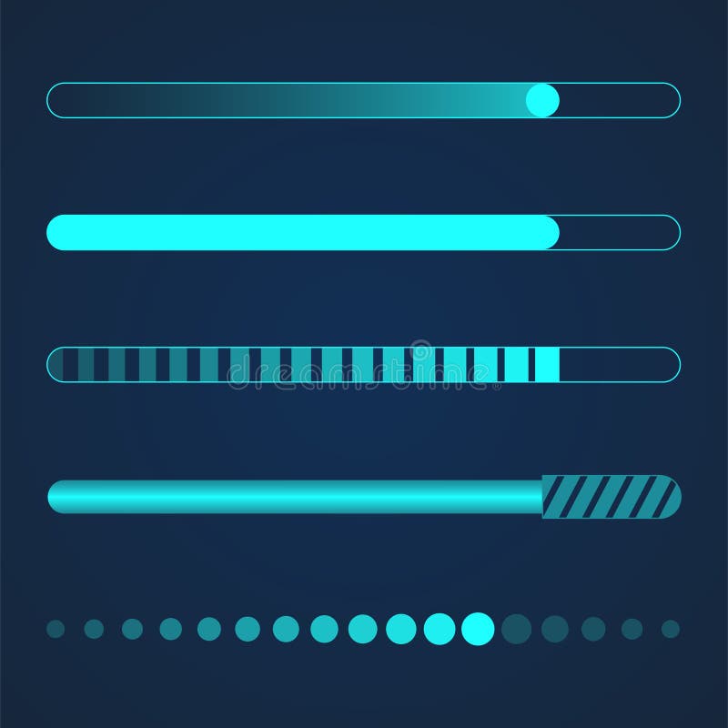 Vector Illustration with Various Lines, Circles, Stripes. Blue ...