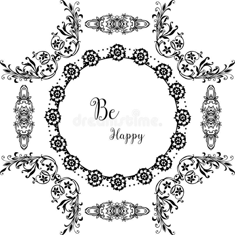 Vector Illustration Various Pattern Flower Frame for Decoration Writing ...
