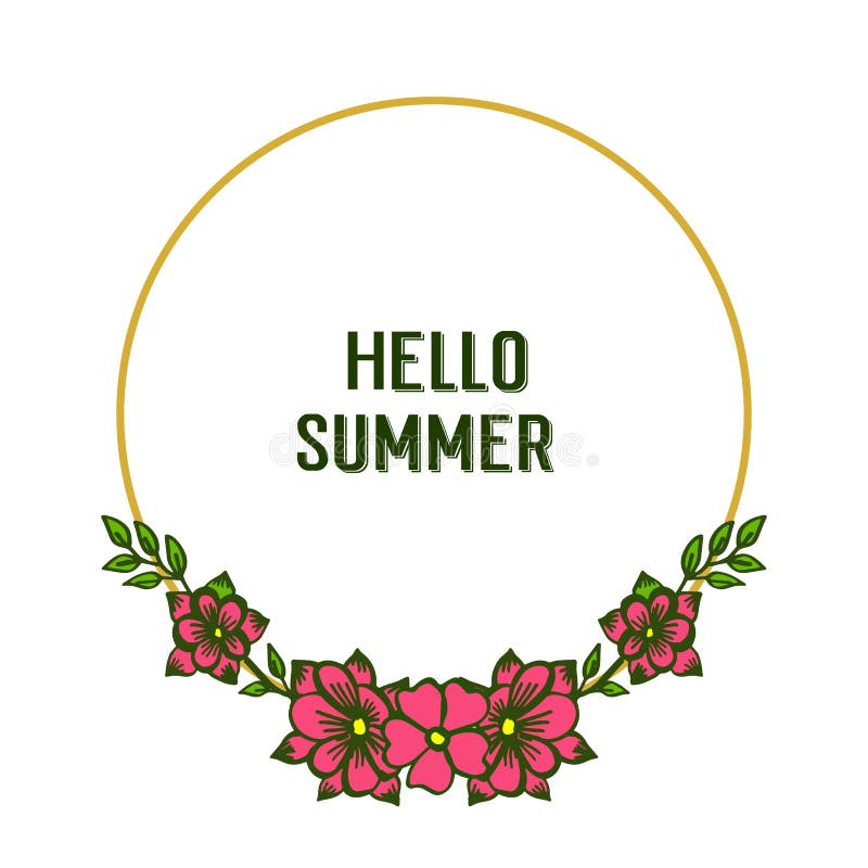 Vector Illustration Various Red Wreath Frames Bloom for Letter Hello ...