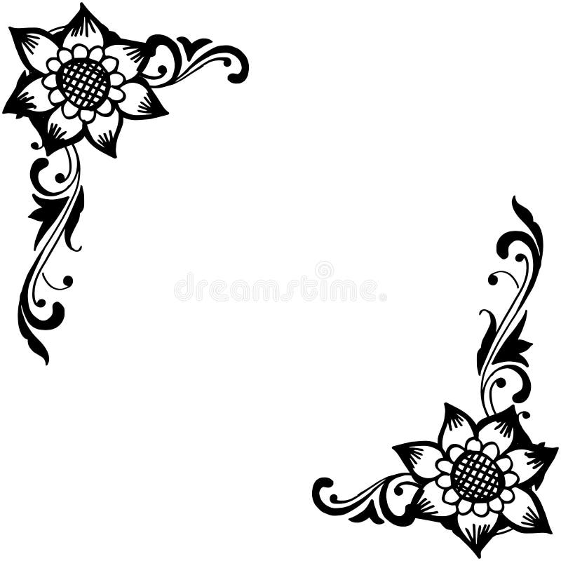 Vector Illustration Various Shape Flower Frame for Invitation Card ...