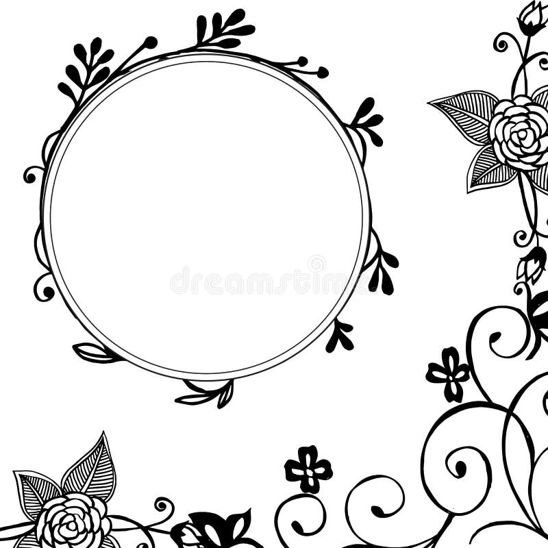 Vector Illustration Various Shape of Flower Frame with Modern Style ...