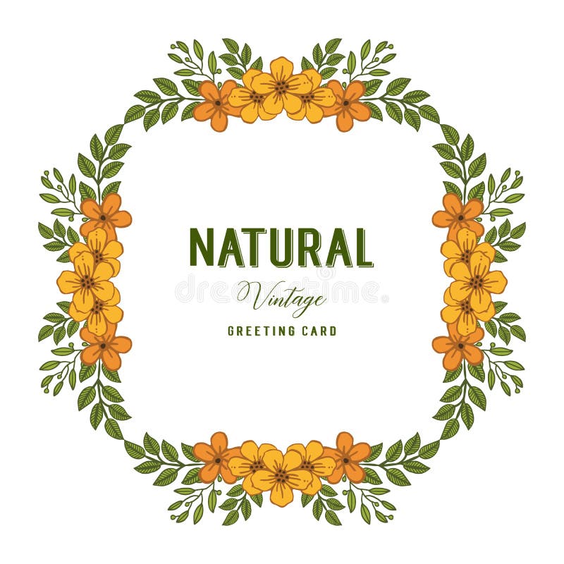 Vector Illustration Various Shape Orange Flower Frame for Invitation ...