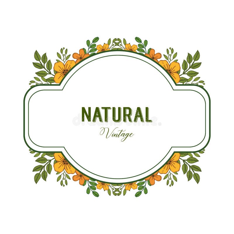 Vector Illustration Various Shape Orange Flower Frame for Invitation ...