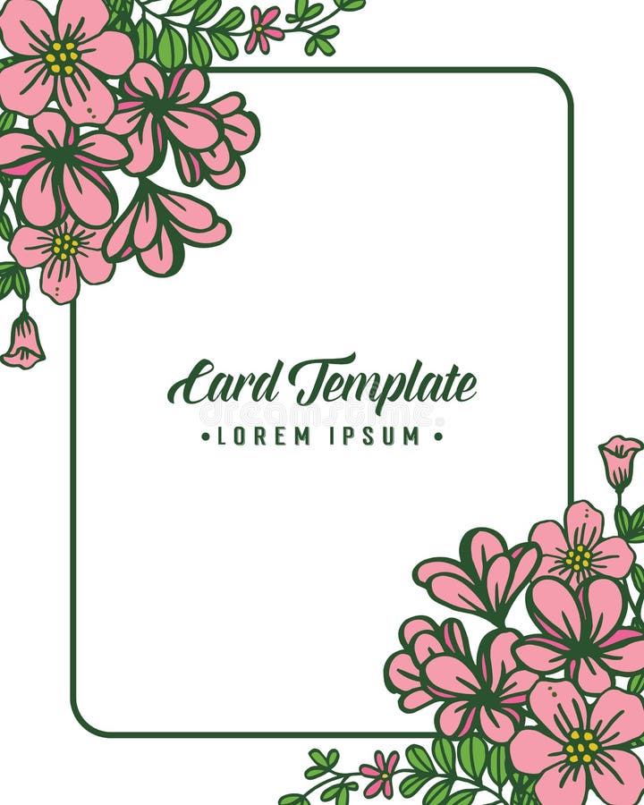 Vector Illustration Various Shape Pink Wreath Frame for Invitation Card ...