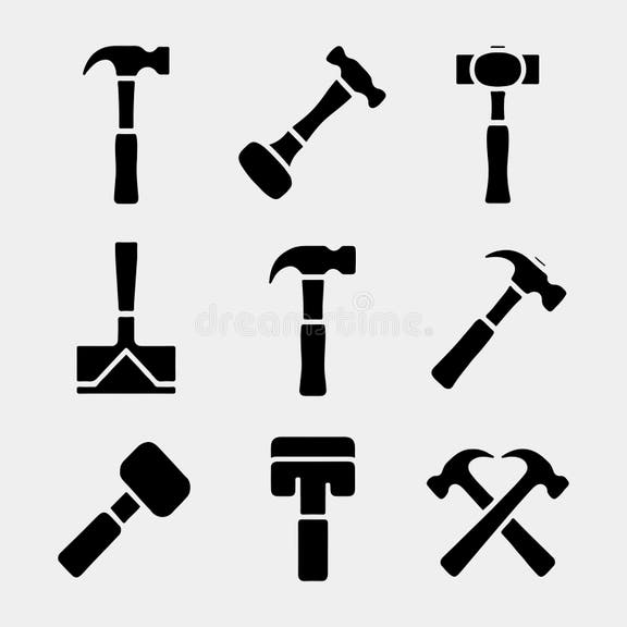 Vector Illustration of Various Types of Hammers Stock Vector ...