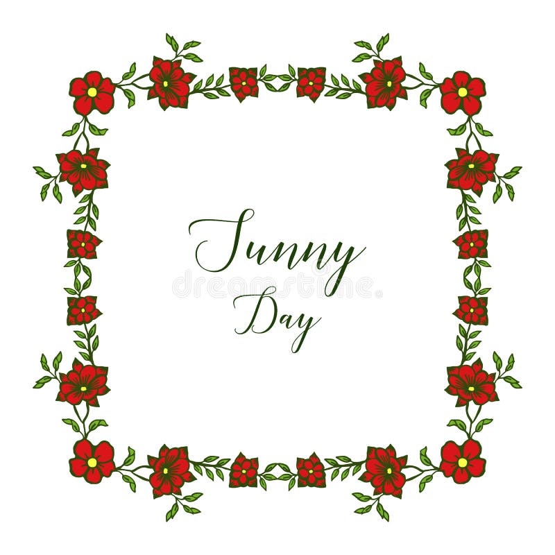 Vector Illustration Various Writing Sunny Day for Design Flower Frame ...