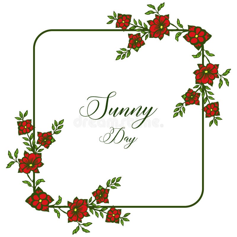 Vector Illustration Various Writing Sunny Day for Design Flower Frame ...