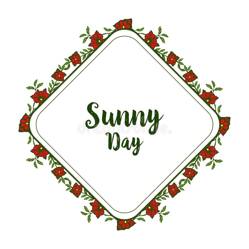 Vector Illustration Various Writing Sunny Day for Design Flower Frame ...