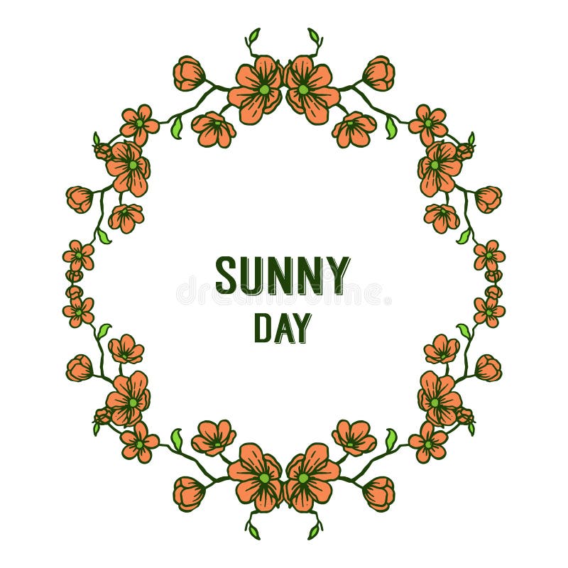 Vector Illustration Various Writing Sunny Day for Wreath Frame Stock ...