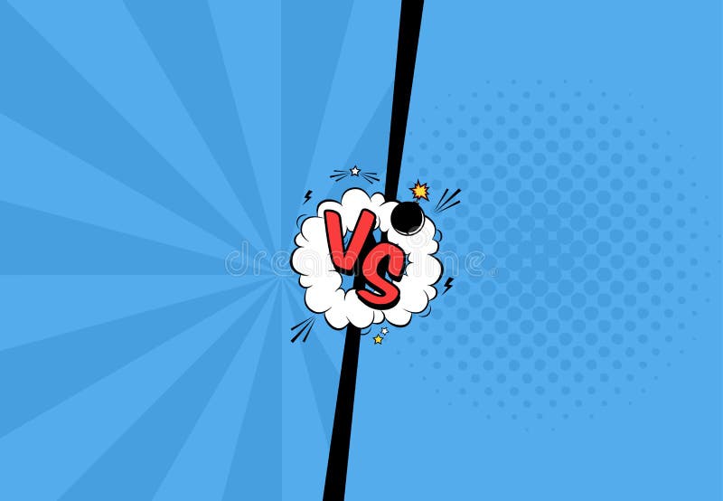 Vector Illustration of Versus Letters with Speech Bubble, Bomb Stock ...